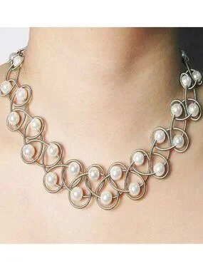 Jewelry | Tigerstars Lustrous White Mother Of Pearl Silver Piano Wire ...